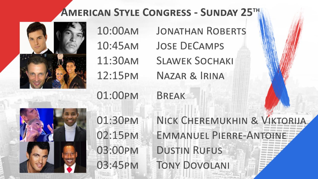 Schedule for the American Congress – New York Dance Festival